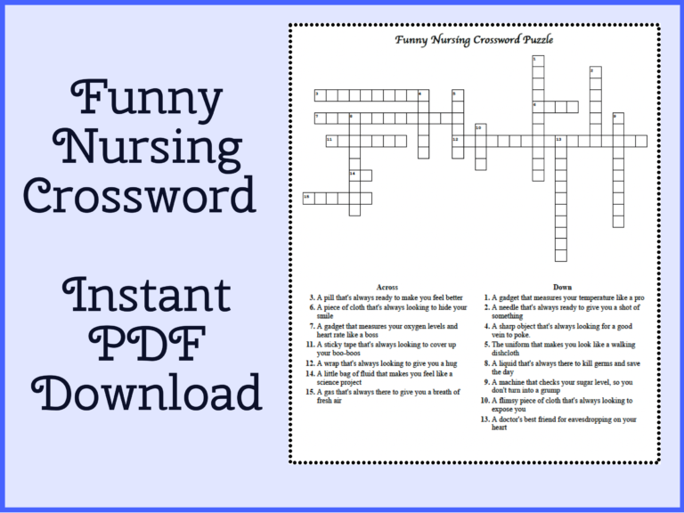 Nurse Your Mind: Solve the Fun and Educational Nursing Crossword Puzzle